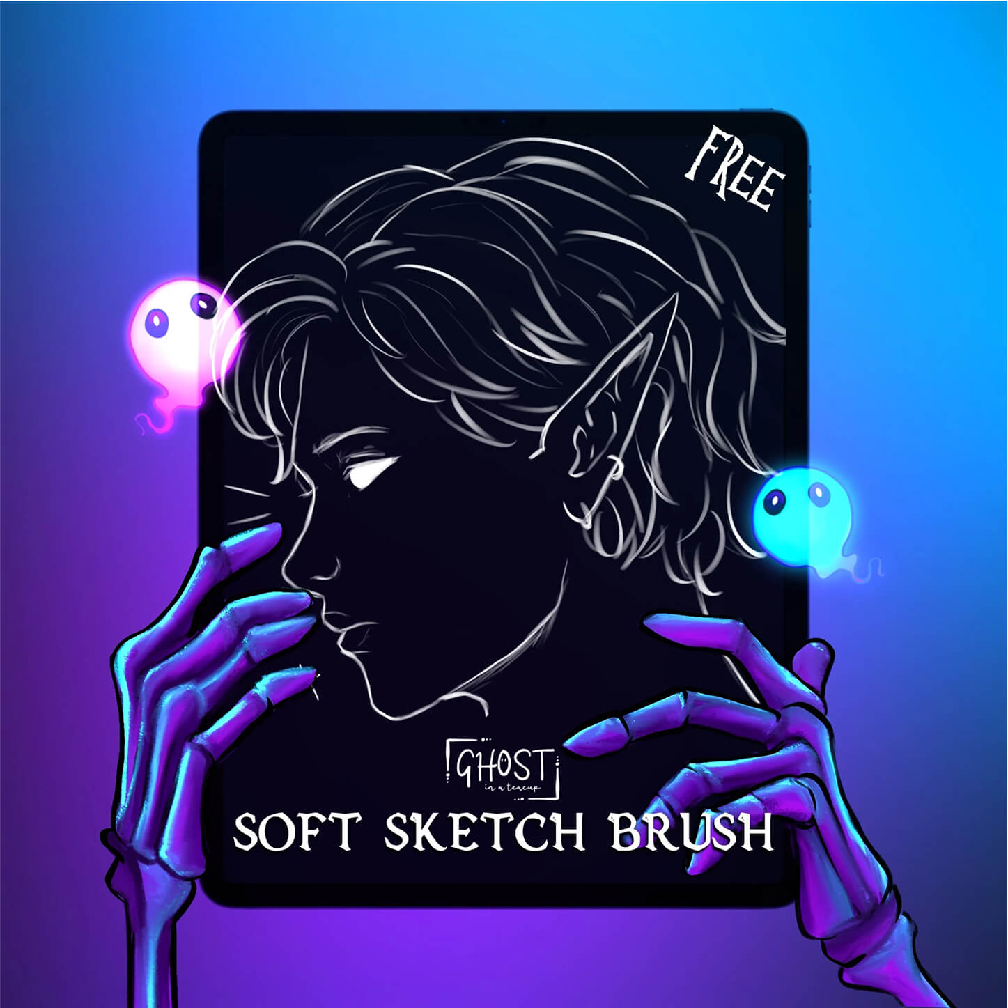 GH0STS FREE SOFT SKETCH BRUSH Procreate Brush - Free Brushes for Procreate