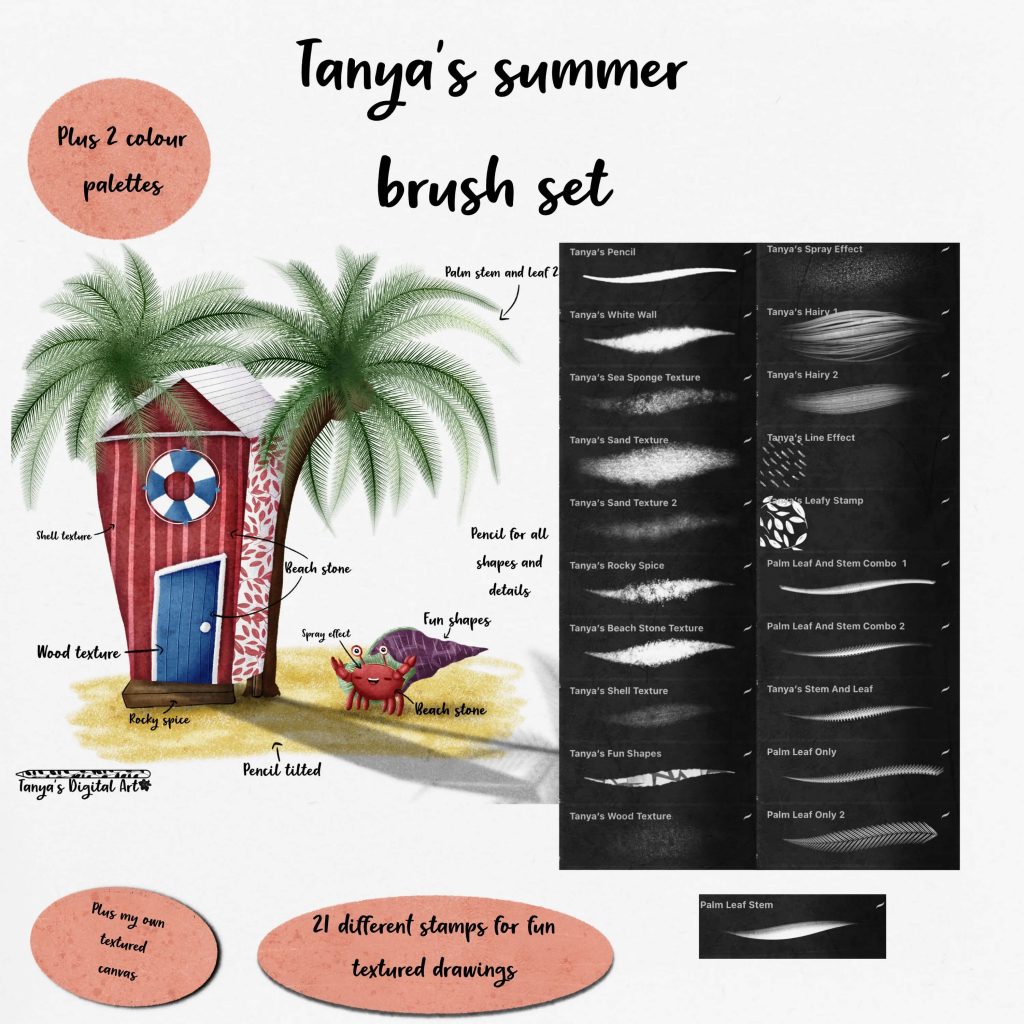 Tanya’s summer brush set for Procreate - FREE SAMPLE - Free Brushes for ...