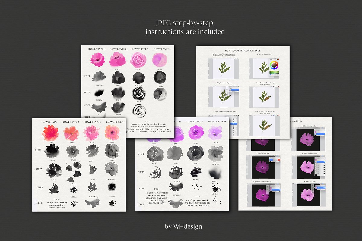 [Paid] Watercolor Flowers Procreate Creator - Free Brushes for Procreate